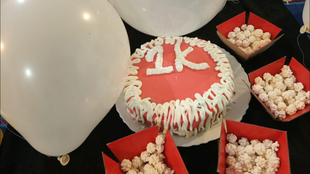 1k youtube subscriber celebration|how to make 1k youtube cake - YouTube