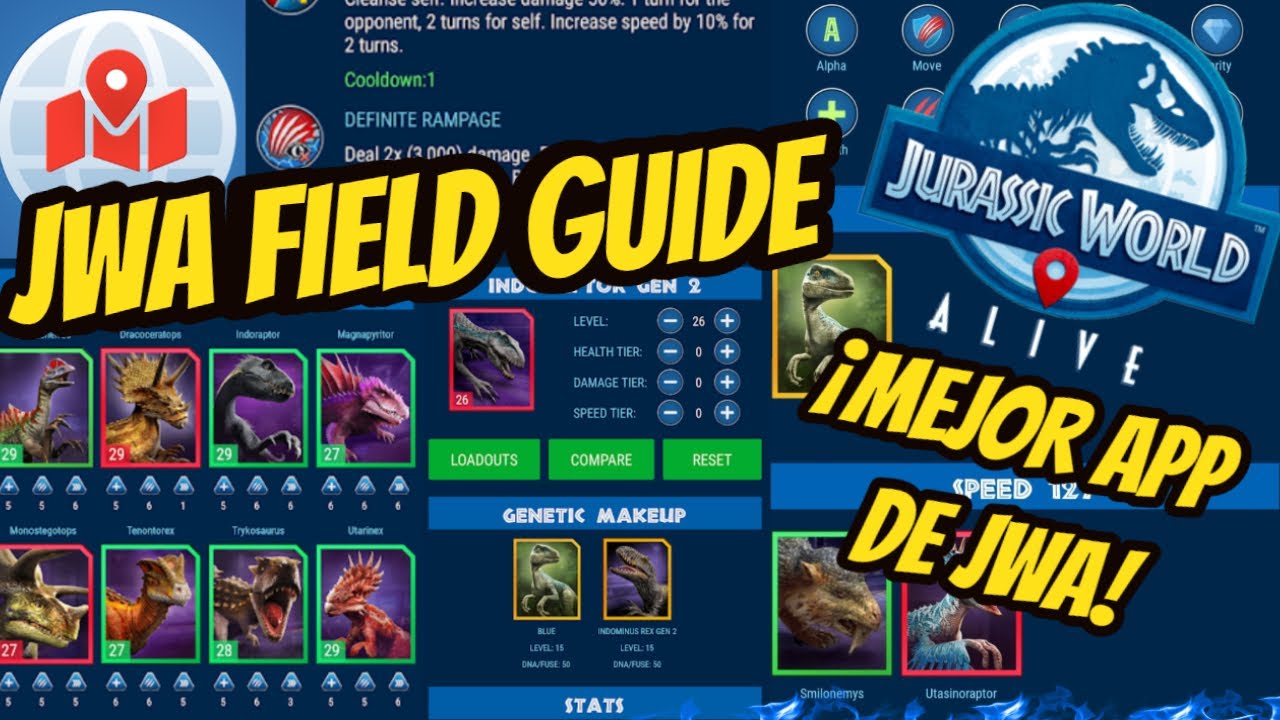 GUÍA de la MEJOR APLICACIÓN de JURASSIC WORLD ALIVE | JWA FIELD GUIDE ...