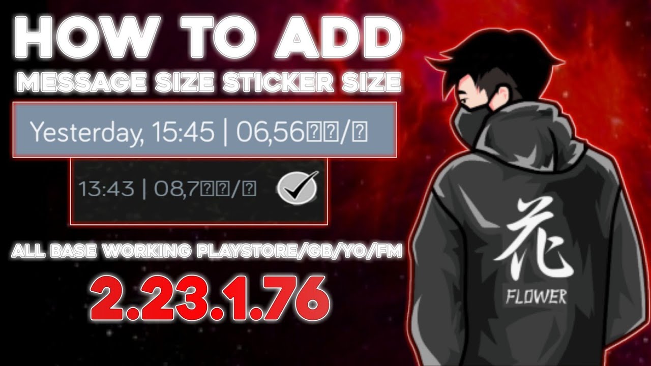 How to add Messages Size|All Media Size Show With Time Status Size Show ...