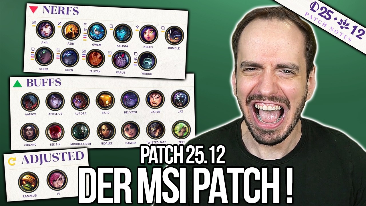 27 (!) Champion Changes kurz vor MSI! | Patch Notes 25.12 Rundown - YouTube