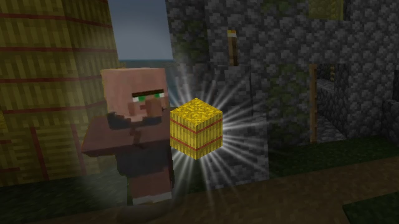 Minecraft Villager Uses Haybales To Pile Up - Minecraft Bedrock Camera ...