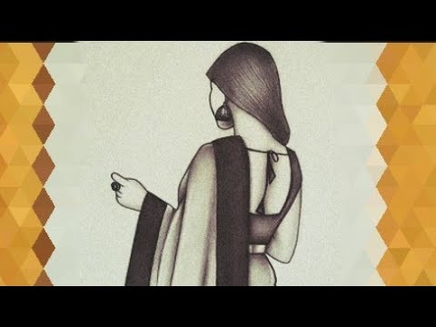 Back side girl easy drawing - YouTube