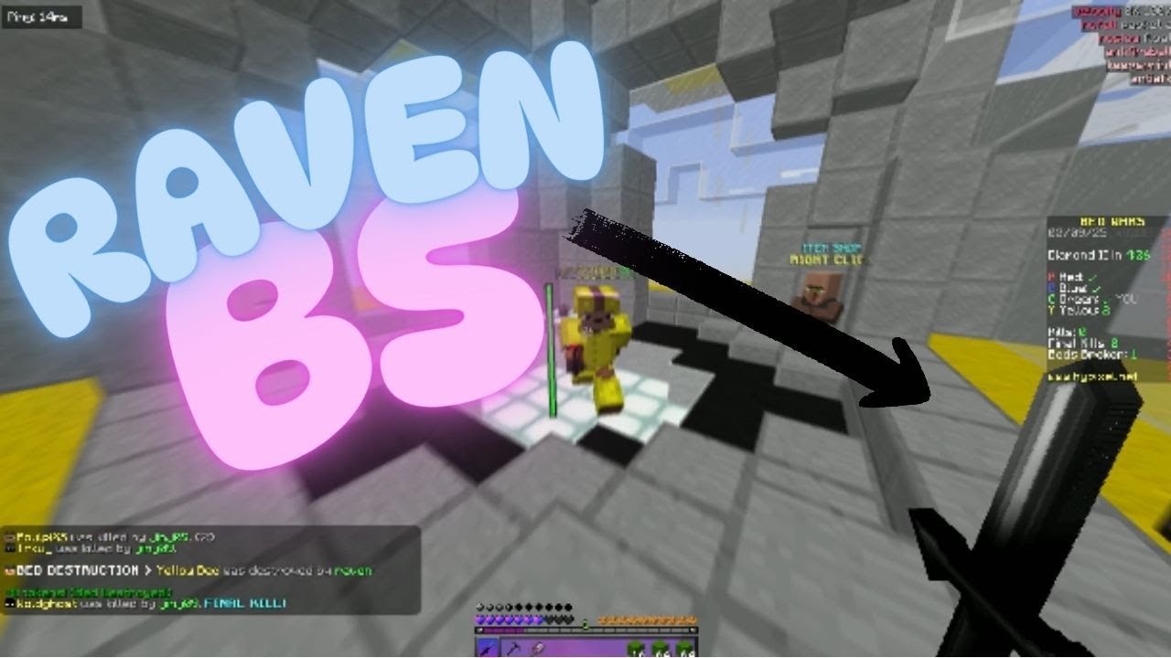 Raven bS rampaging on hypixel with the fastest scaffold - YouTube