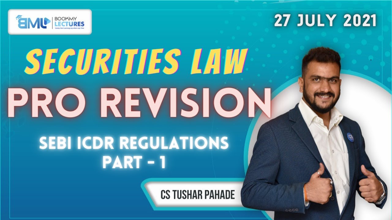 V. IMP SEBI ICDR Reg. 2018 | Part 1 | CS Tushar Pahade - YouTube