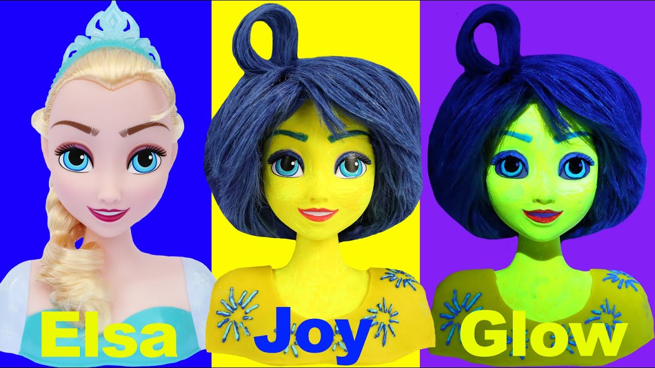 INSIDE OUT FROZEN ELSA JOY Yellow Face Paint Your Own Disney Toys How ...