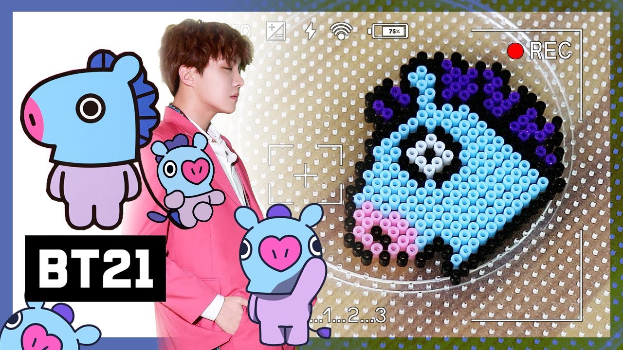 BTS(방탄 소년단) Character Perler beads Art - BT21 MANG | 비티21 망 캐릭터 펄러비즈 아트 ...