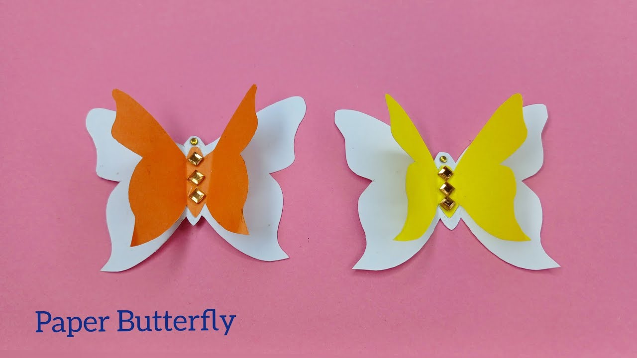 easy white Paper Butterfly wall decoration | Easy Paper Butterfly ...