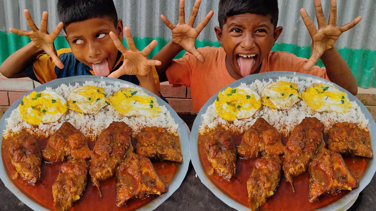 Spicy Fish Curry with Rice Eating Challenge || Eating Competition - YouTube