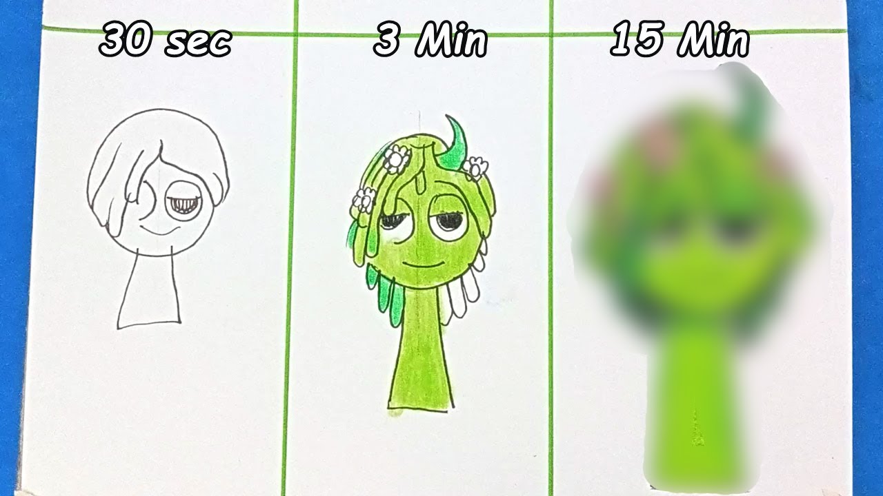 Drawing Vineria INCREDIBOX SPRUNKI in 30 seconds, 3 minutes, 15 minutes ...