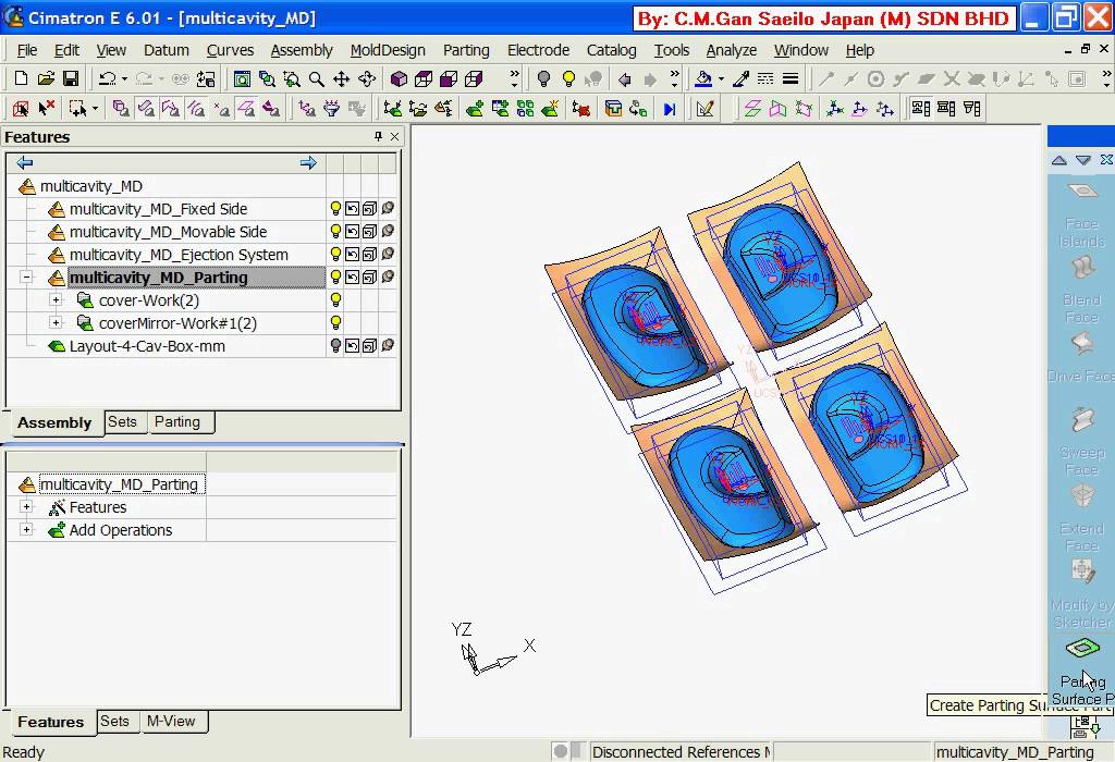 CIMATRON E6 0 17 Step5a Create the Parting Surface Part - YouTube