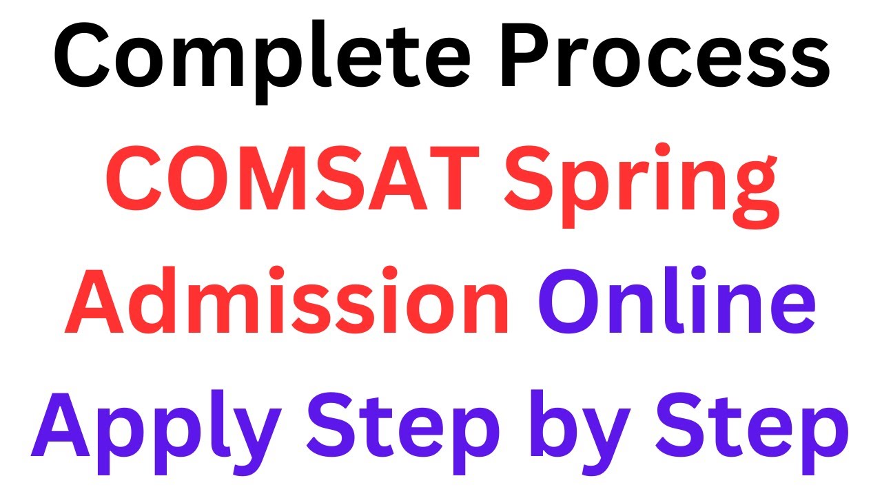 How to Apply for COMSAT Spring Admission 2025 Complete Procedure I ...