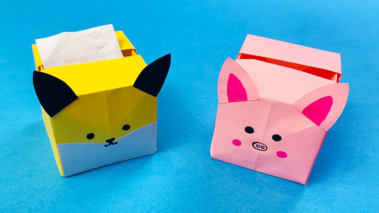 DIY MINI PAPER COIN BANK or Tissue Box / Paper Piggy Bank / Paper Craft ...