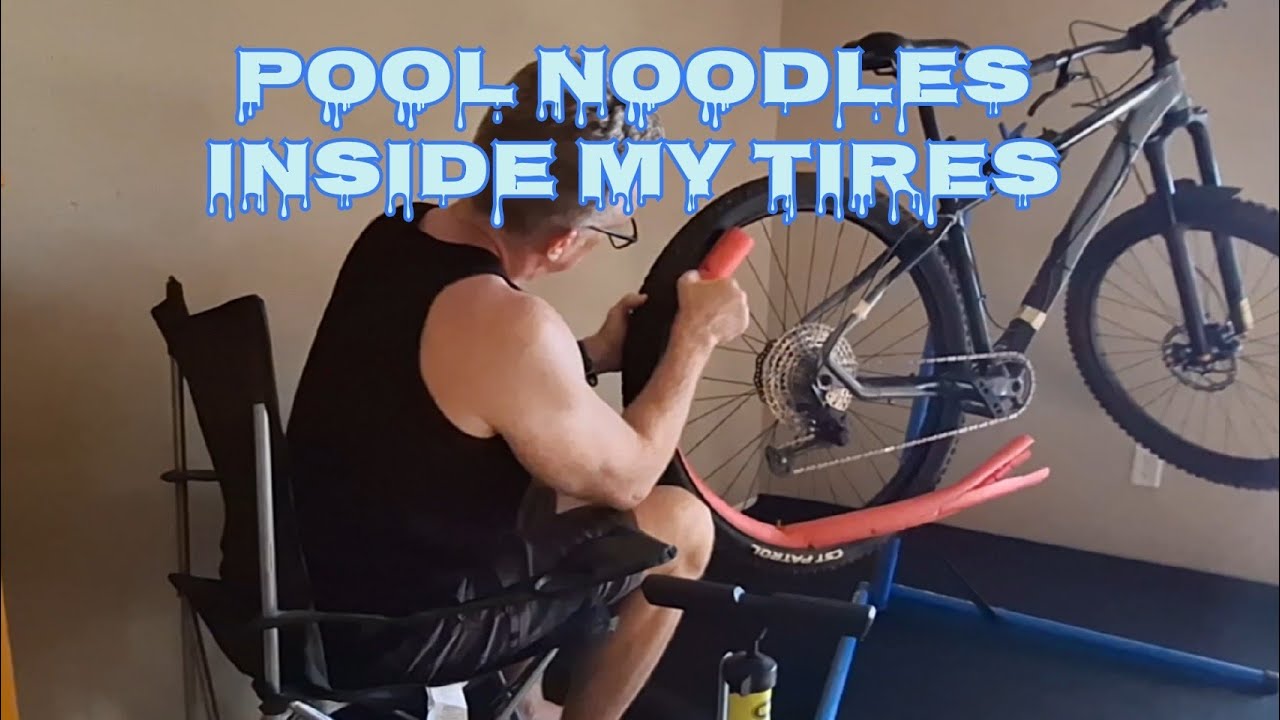 Using Pool Noodles Inside Mountain Bike Wheels - YouTube