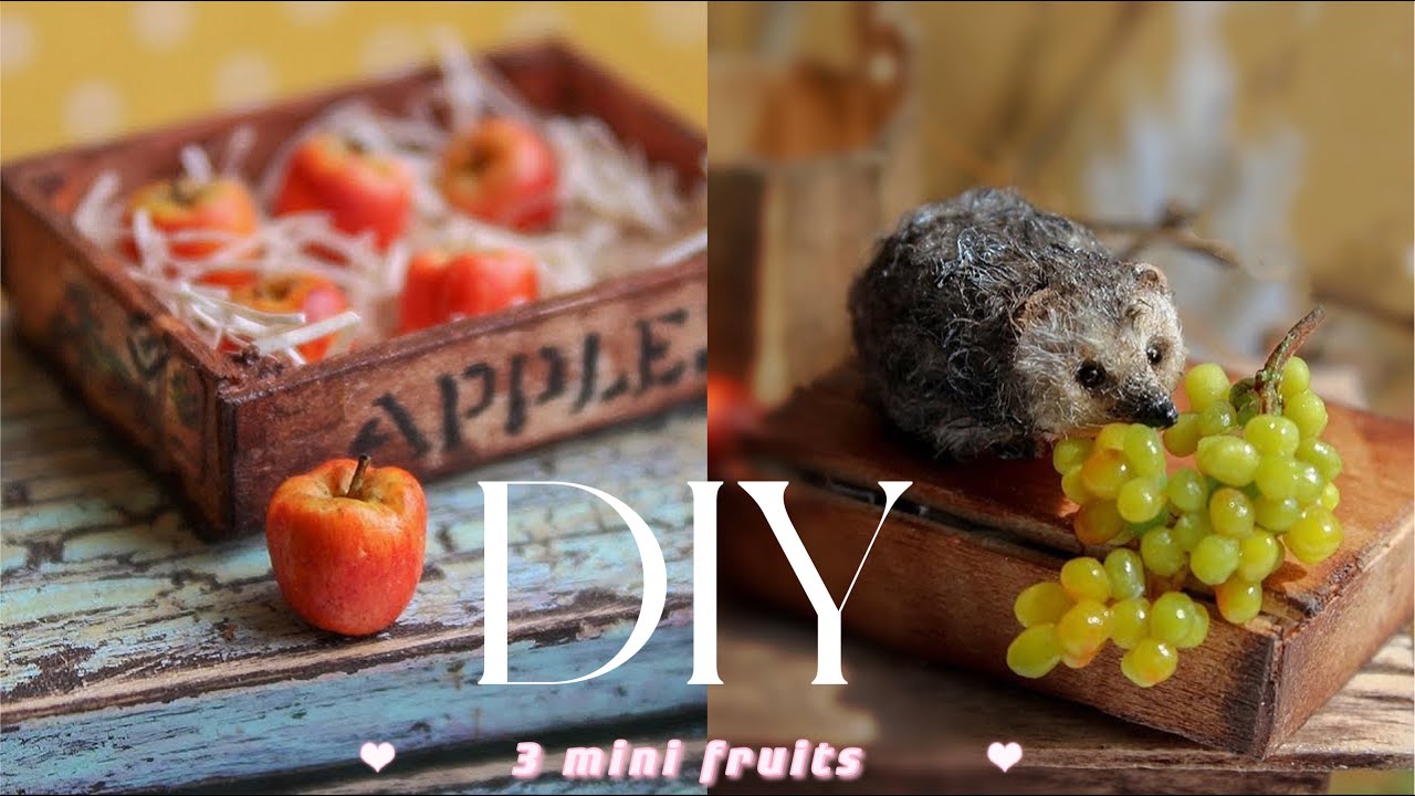 3 DIY fruits polymer clay miniature | Craft ideas for your dolls | Clay ...
