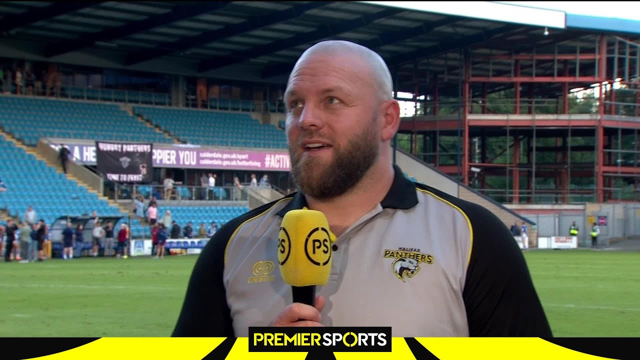 Halifax Panthers head coach Simon Grix reacts to win over Batley ...