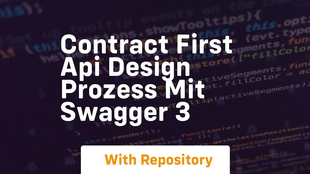 Contract first api design prozess mit swagger 3 - YouTube