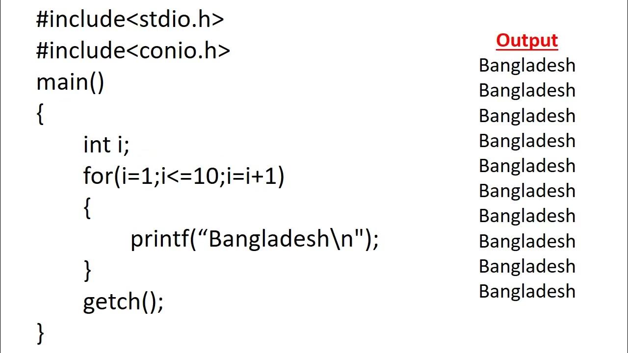 For Loop program with c language - YouTube