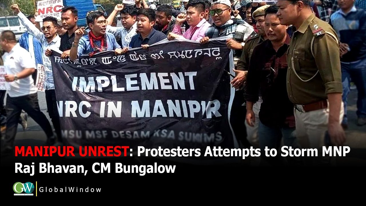 MANIPUR UNREST: PROTESTERS ATTEMPTS TO STORM MNP RAJ BHAVAN, CM ...