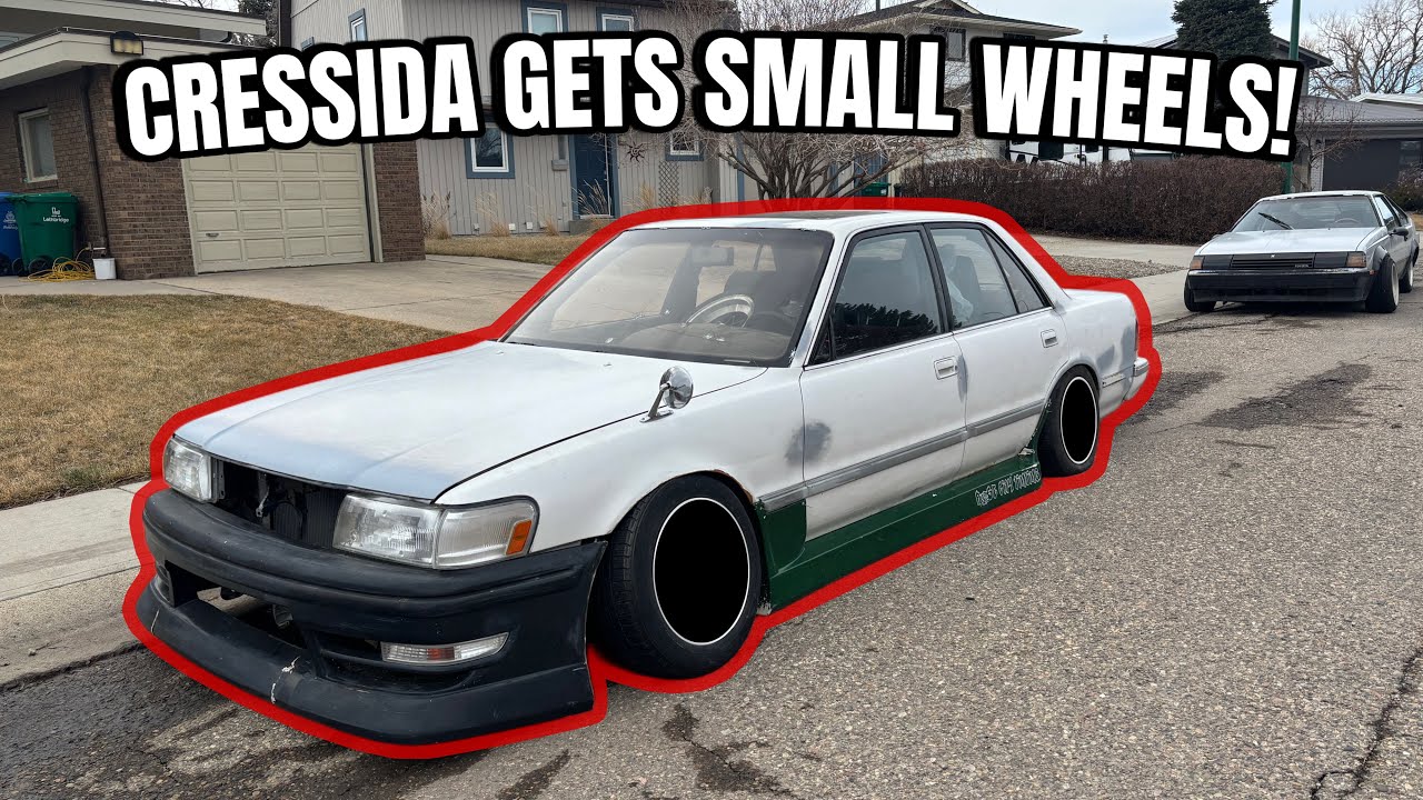 MX83 Cressida Gets Small Wheels (4 Lug Swap) - YouTube