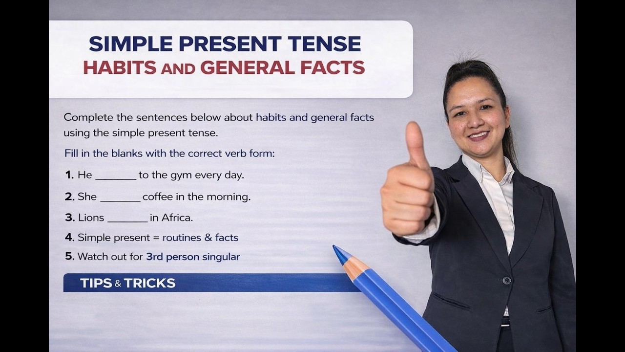 Simple Present Tense Explained | Habits & General Facts | Easy English ...
