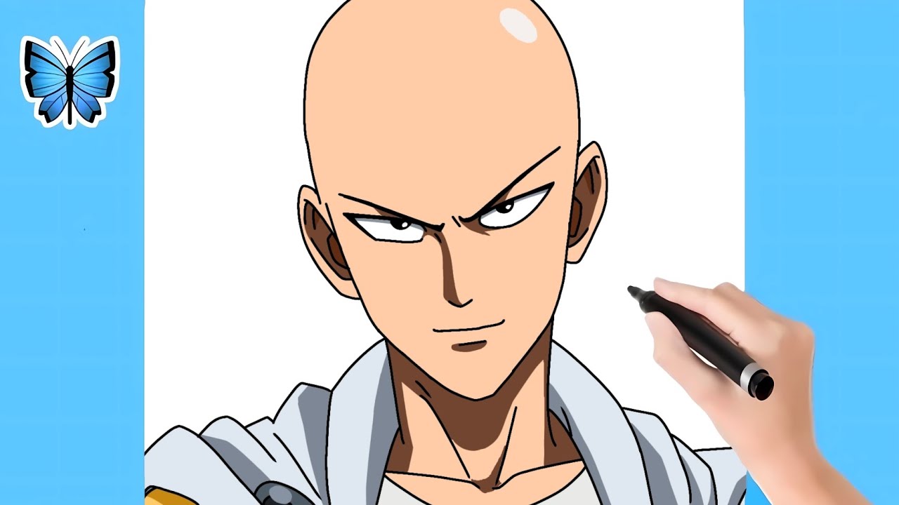 How to Draw Saitama || One Punch Man || How to draw anime step by step ...
