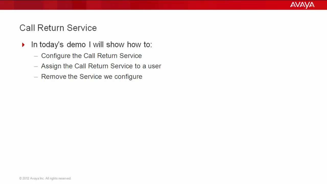 How to Configure Call Return Service in Avaya AS5300 - YouTube