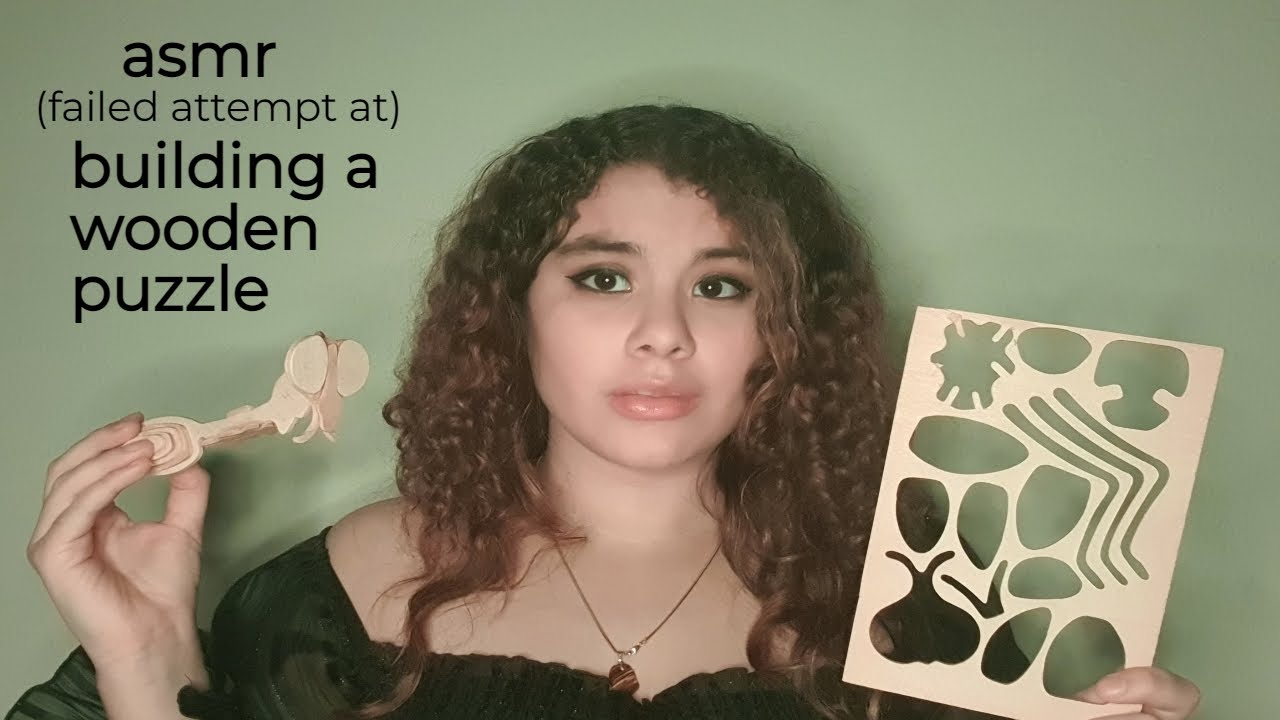 ASMR Building a Wooden Puzzle *Fail* 🦟 (soft spoken + wood noises ...