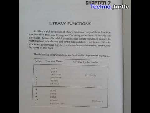 Library functions in C. #codingby_techno_turtle #cprogramming #libraryfunction #youtube # ...