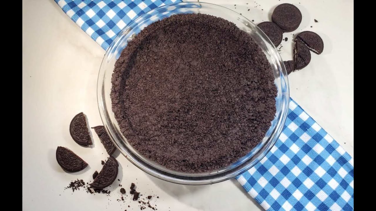 Making an Oreo Cookie Crust - Easy Chocolate Cheesecake Base - YouTube