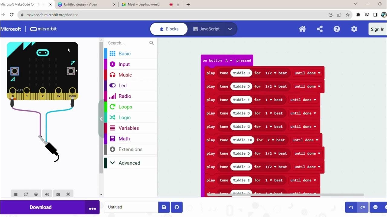 Microsoft Makecode Microbit Project 16 Happy Birthday Created By Trishanth Kumar Youtube
