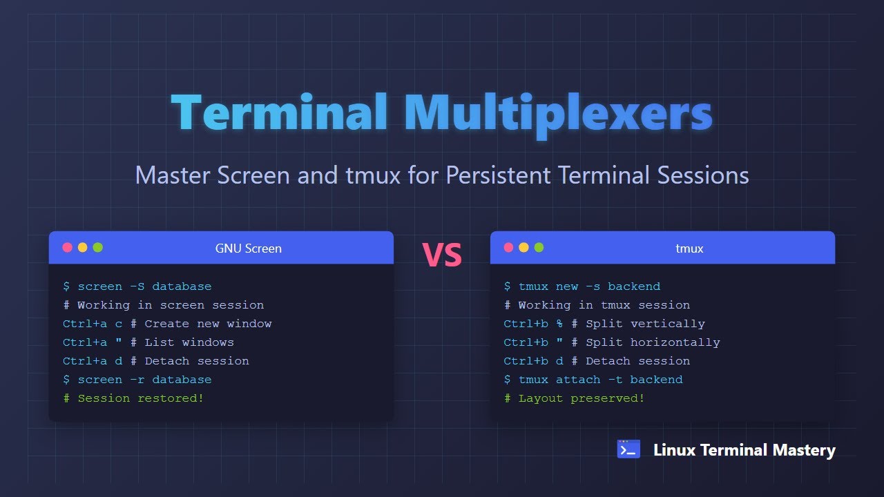 🚀 Master Terminal Multiplexers: Screen vs tmux for Linux Beginners ...