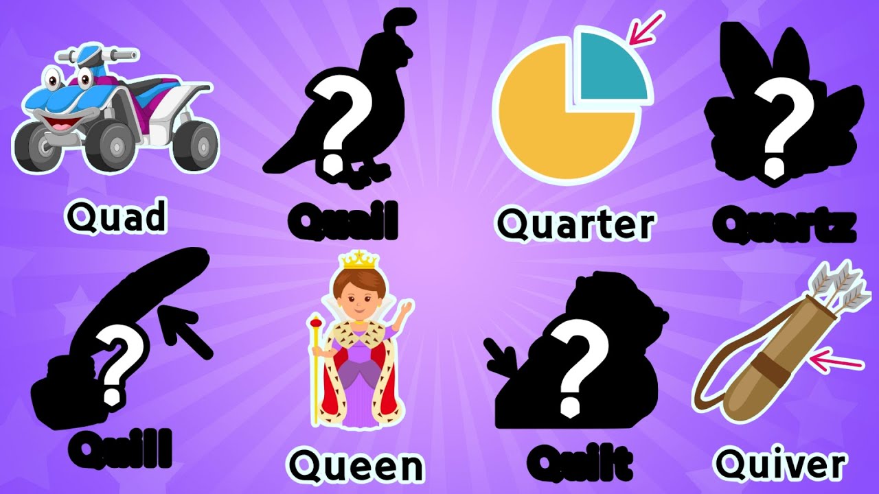 letter Q words for kids - vocabulary for kids - YouTube