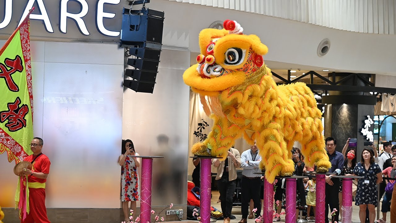 Watch This Lion Dance Go "Boom!" at Waterway Point - YouTube