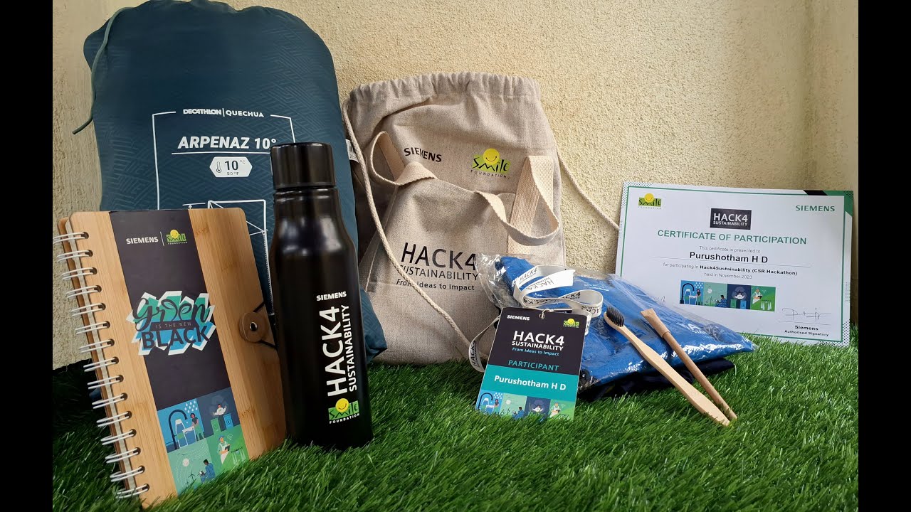 Siemens Hack4Sustainability Hackathon swags unboxing - YouTube