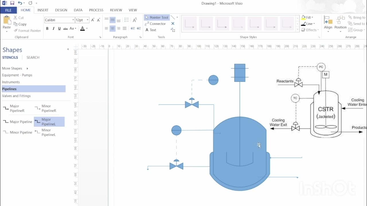 How to draw a Standard Process Flow Diagram (PFD) on MS Visio. #msvisio ...