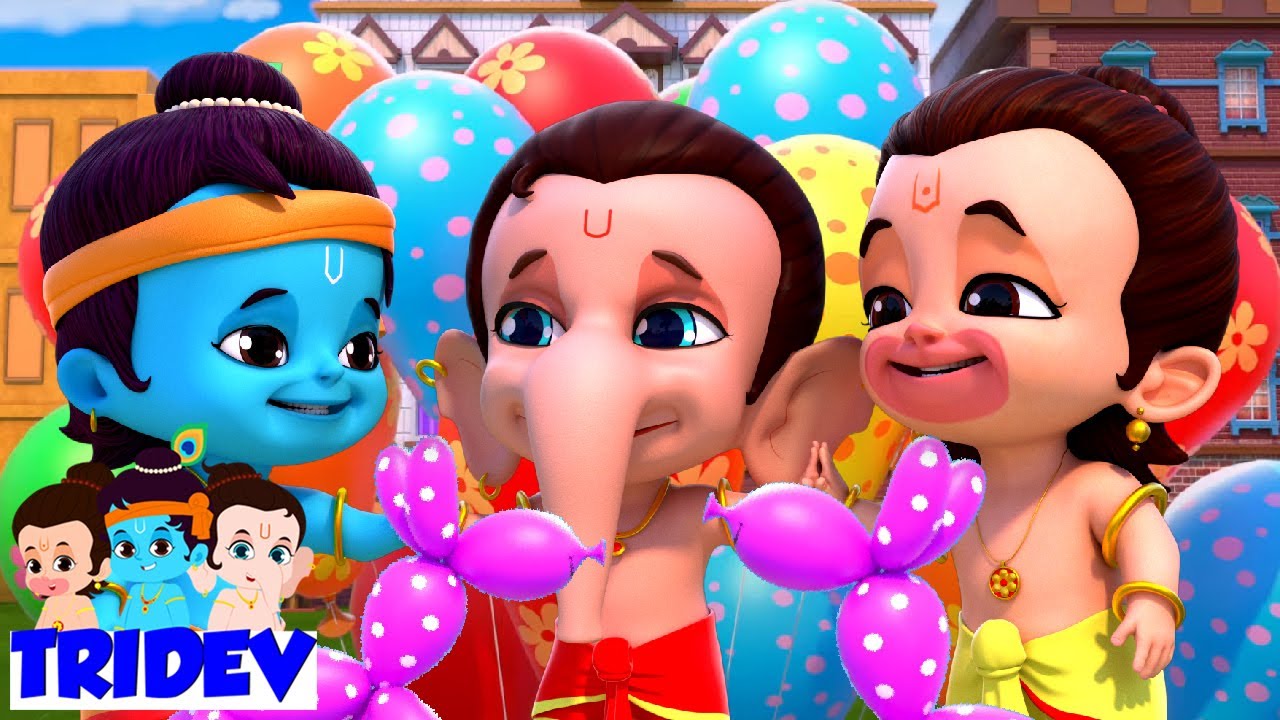 Gubbare Wala | गुब्बारे वाला | Tridev Ke Hindi Nursery Rhymes | Balgeet ...
