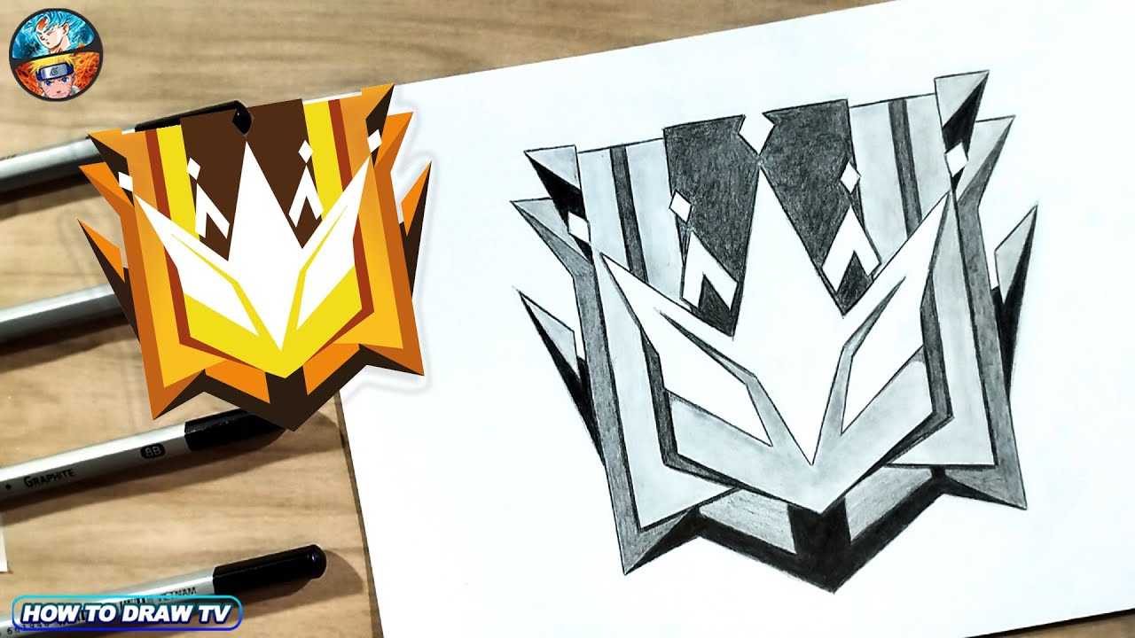 FREE FIRE DRAWING Grand master LOGO ( speed drawing ) sketch tutorial ...