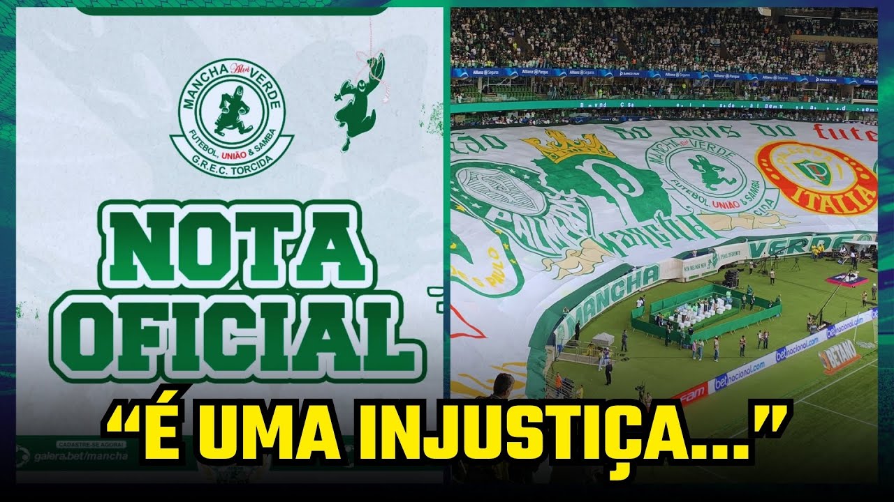 MANCHA VERDE REAGE! TORCIDA SE POSICIONA E AGIRÁ APÓS PUNIÇÃO - YouTube