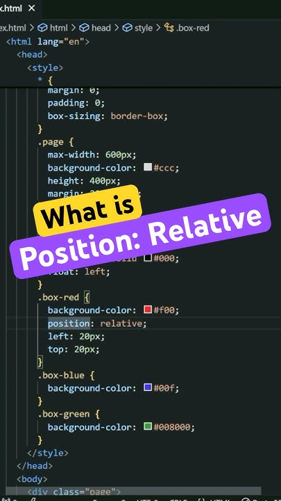 What is Position Relative? | CSS Position | #cssposition #shorts - YouTube