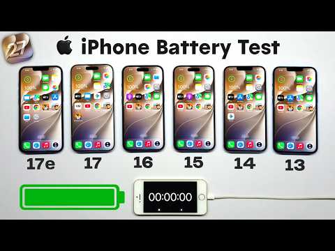 iPhone 17 vs 17e vs 16 vs 15 vs 14 vs 13 Battery Test | iOS 27 Battery Life DRAIN Test