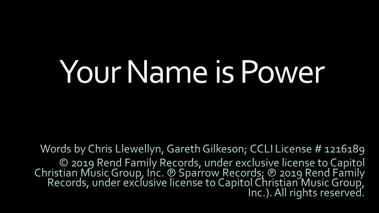 Your Name is Power - Lyric Video - YouTube