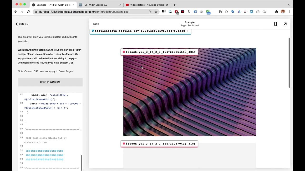 Squarespace Full-width Blocks 5.0 Guide - YouTube