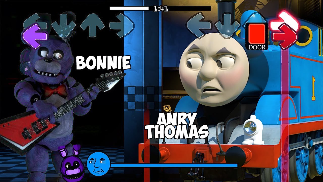 FNF 3D Electro Bonnie VS NEW Angry 3D Thomas - Friday Night Funkin ...