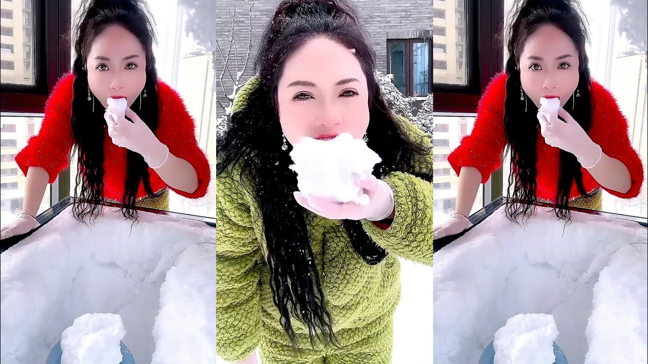 ASMR REAL SNOW EATING / FREEZER FROST EATING - YouTube