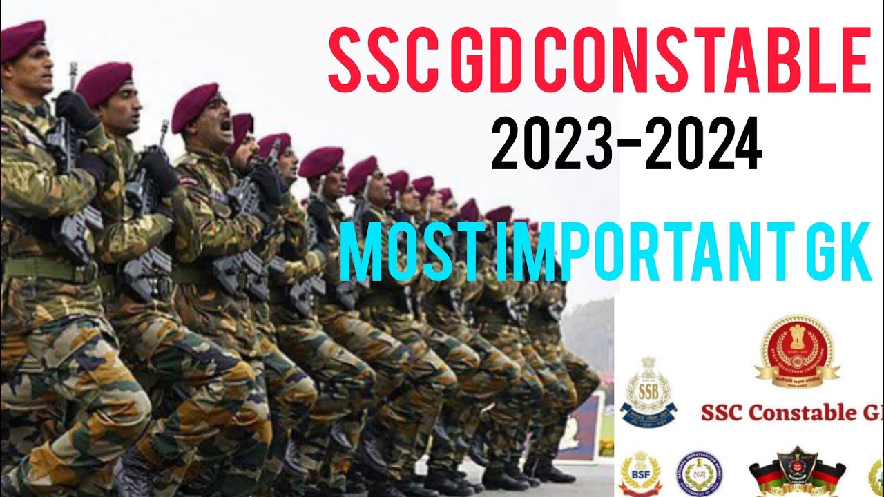 SSC GD CONSTABLE MOST IMPORTANT GK । SSC GD 2023-24 GS QUESTION। TOP 20 ...
