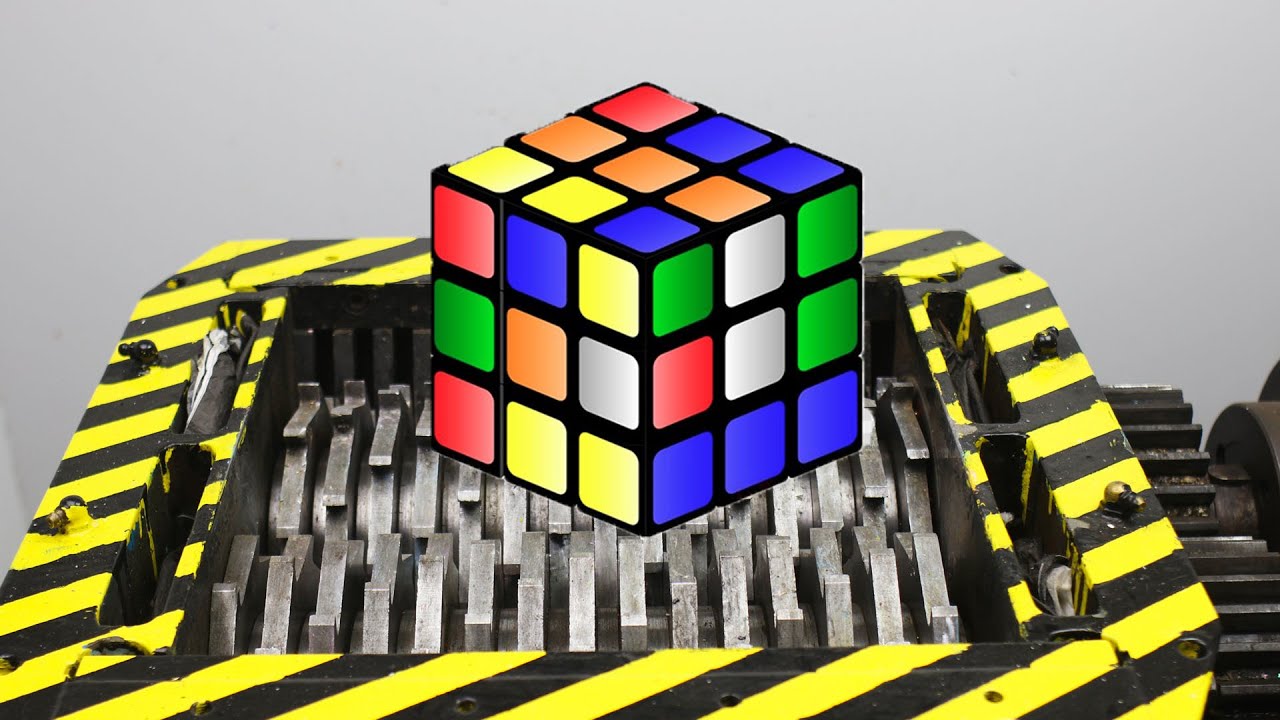 SOLVE RUBICS CUBE WITH SHREDDING MACHINE - YouTube