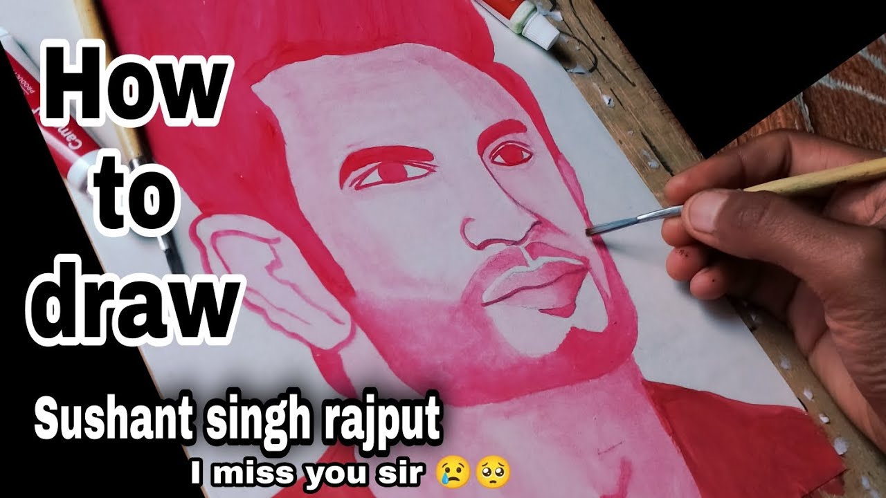 Sushant singh rajput drawing 😢||How to draw sushant||using flower 🌺 ...