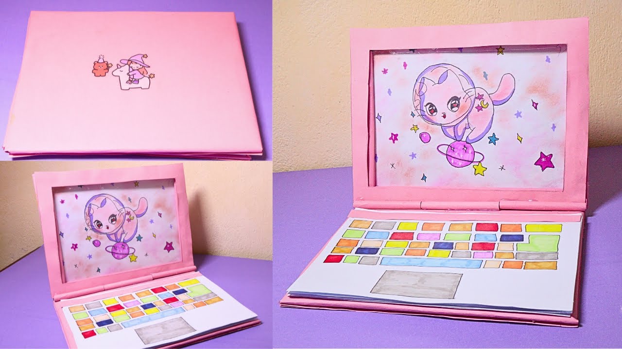 cute laptop notebook | How to Make Laptop From Paper | DIY Paper Laptop ...