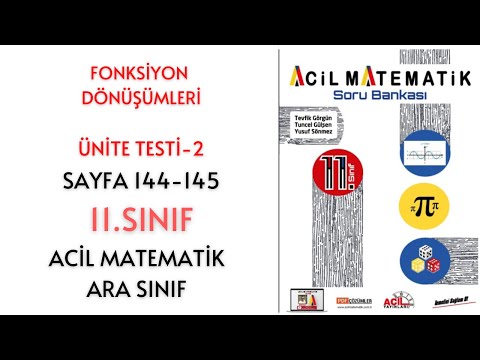 11.Sınıf Soru Bankası Fonksiyonlarda Uygulamalar Ünite Testi-2 (Sayfa 144-145)