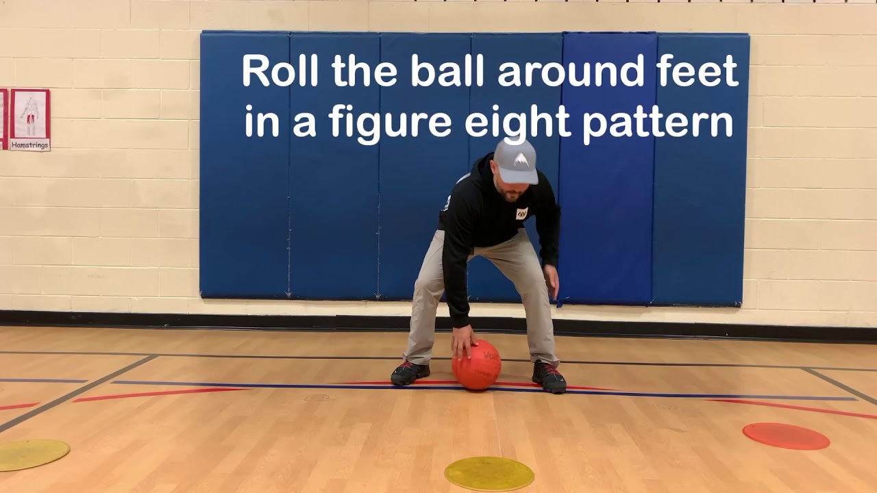 Ball Handling- Roll ball through legs in figure eight - YouTube